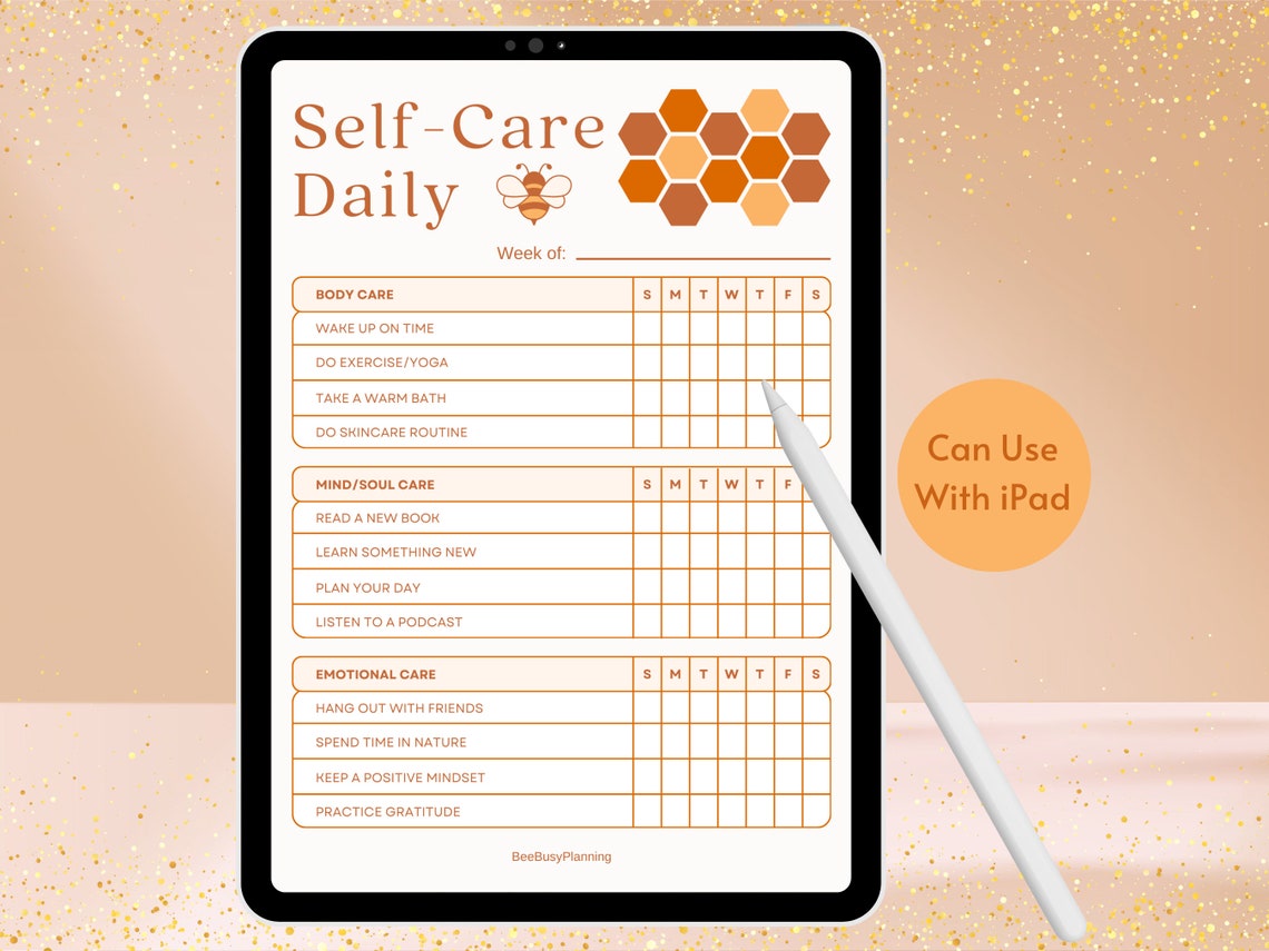 Printable Daily Self Care Tracker, Self-care Checklist, Self-care PDF ...