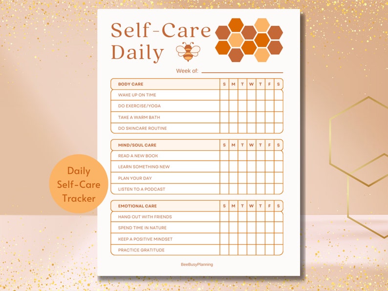 Printable Daily Self Care Tracker, Self-care Checklist, Self-care PDF ...