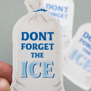 Don't Forget the Ice Sticker Waterproof Vinyl Decal - Etsy
