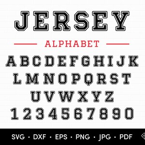 Jersey Letters SVG Jersey Font SVG Jersey Numbers SVG - Etsy