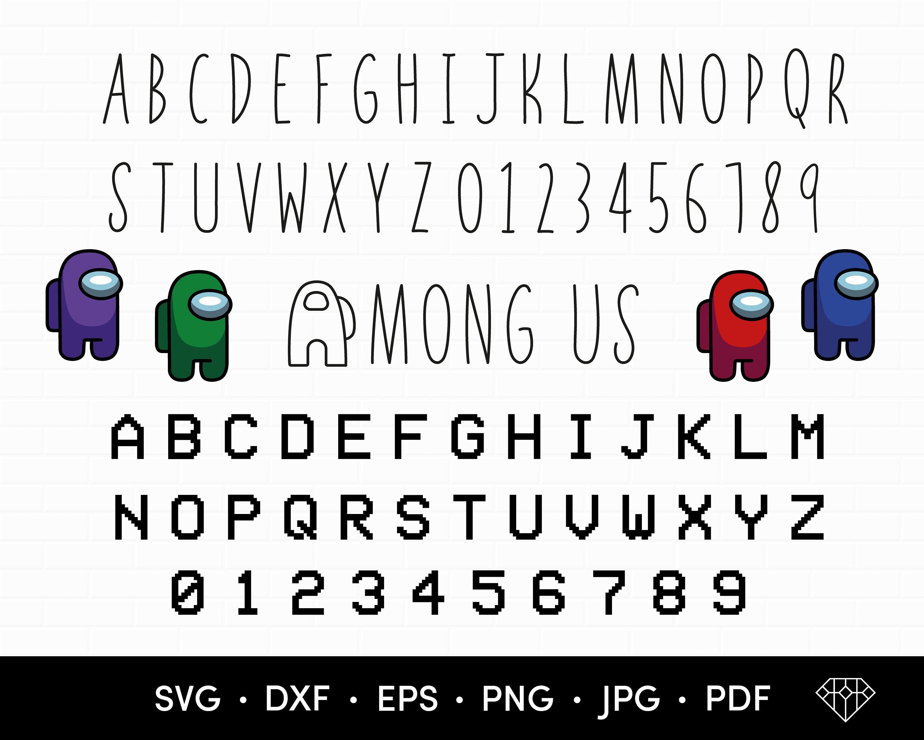 Amoung us SVG Among us font Among us layered SVG Among | Etsy
