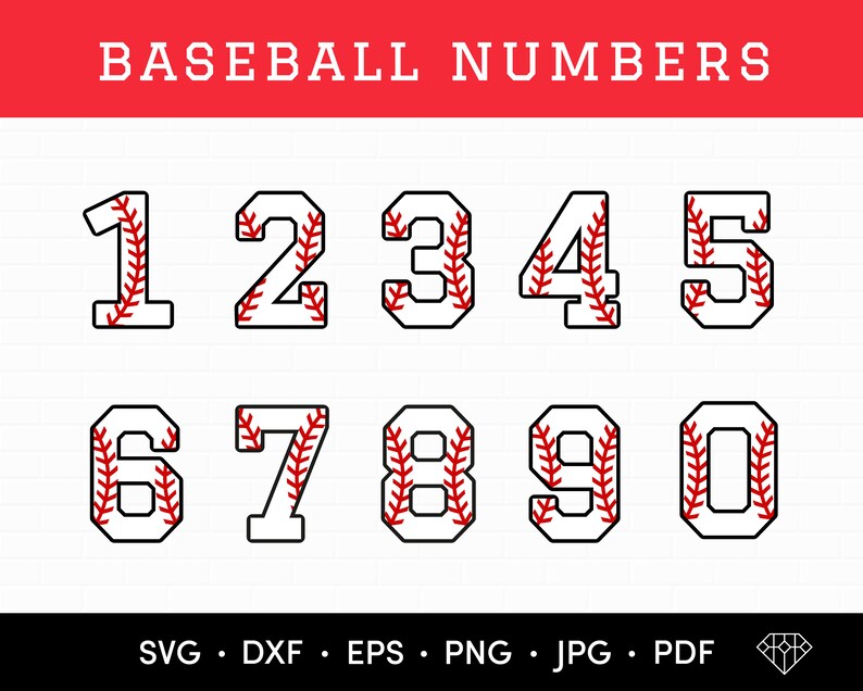 Baseball Numbers SVG - Etsy