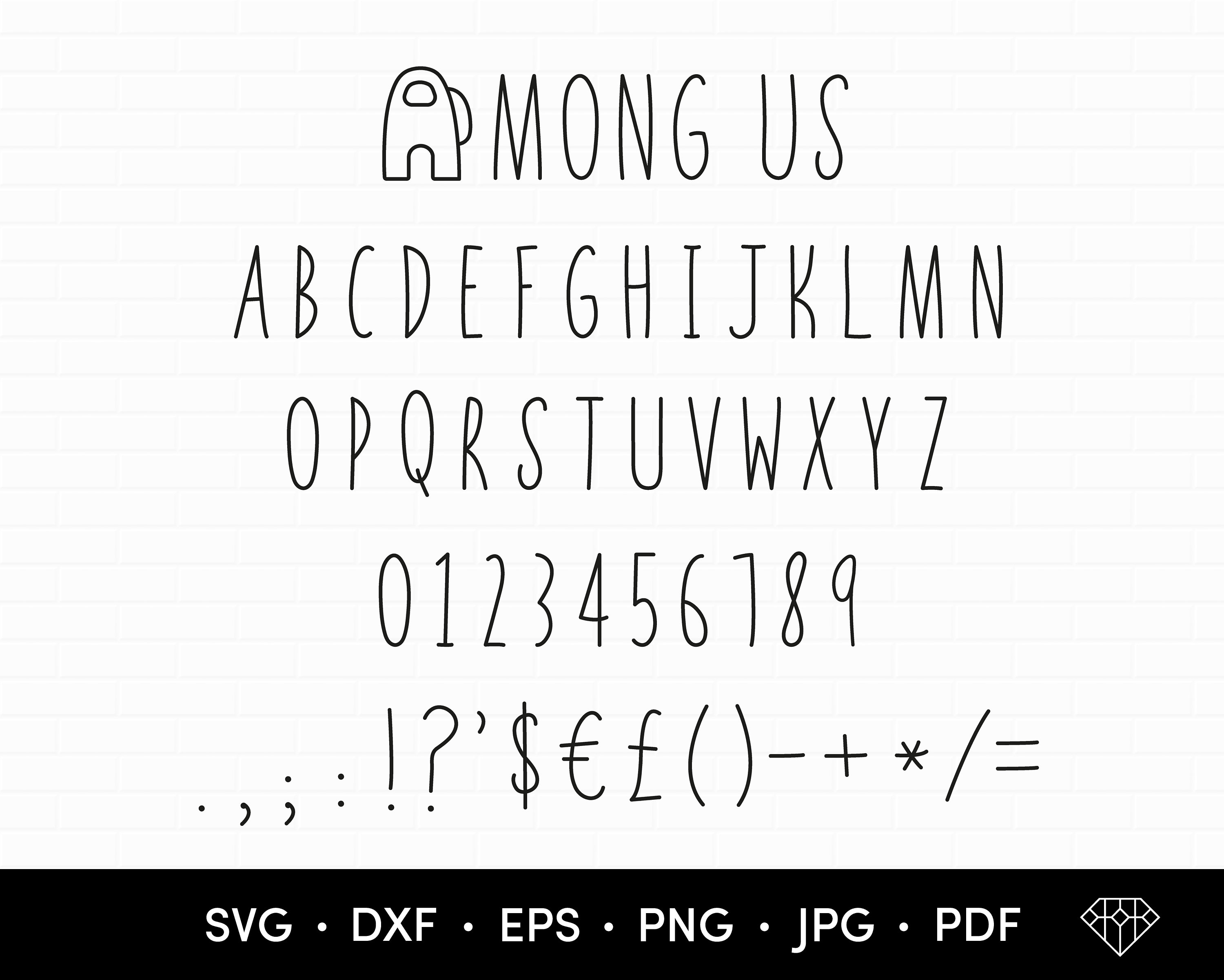 Among us font text - barcodeero