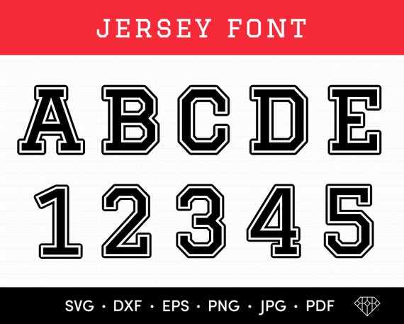 Jersey Letters SVG Jersey Font SVG Jersey Numbers SVG - Etsy