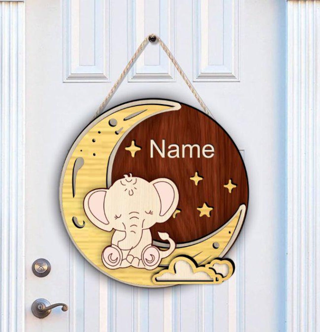 Elephant Door Sign for Laser Cut, Cdr, Dxf, Pdf, Ai, Svg File Formats ...