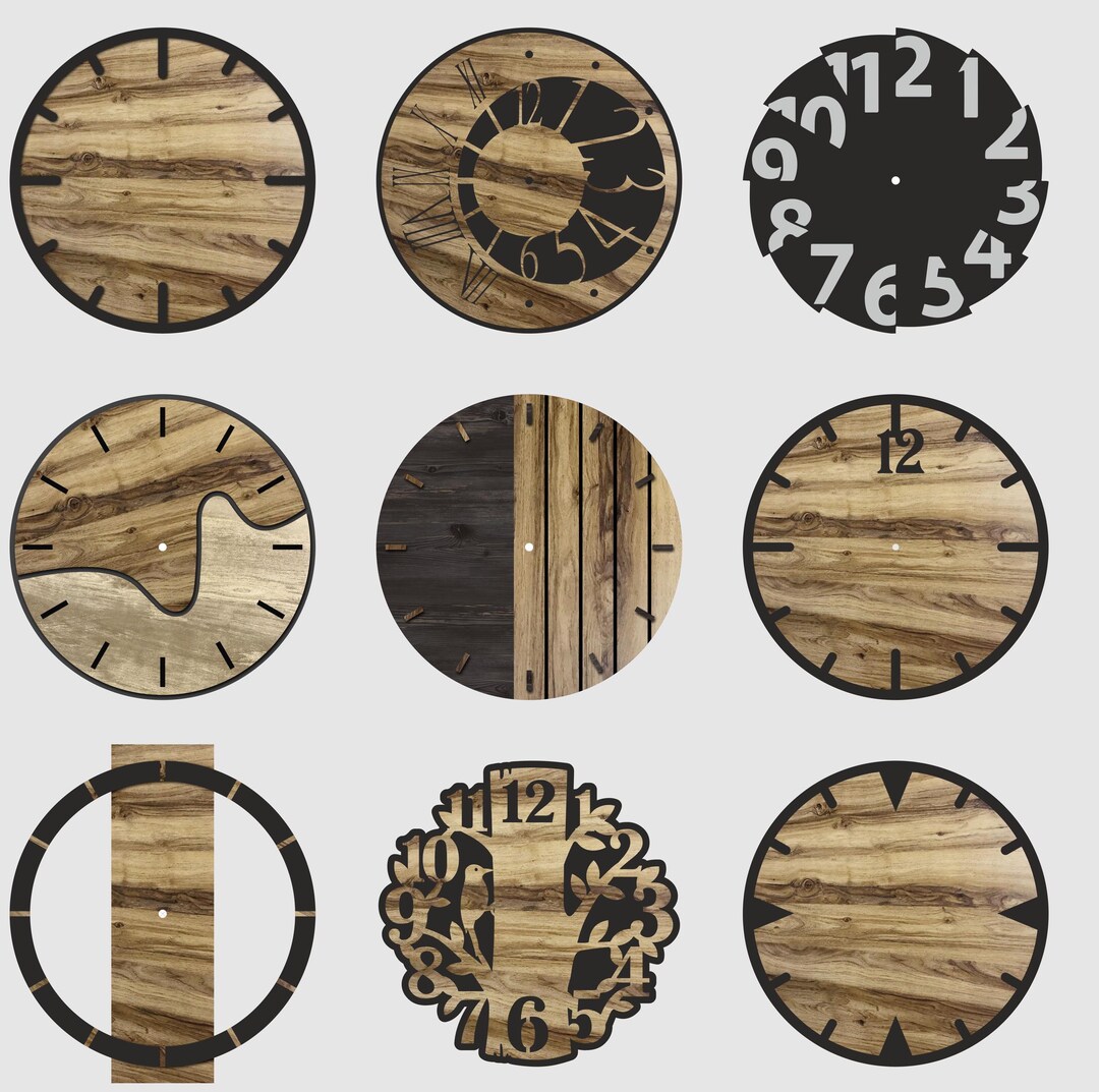 Clock Models 9 Pieces Wall Clocks Decorative Stylish Useful Models ...