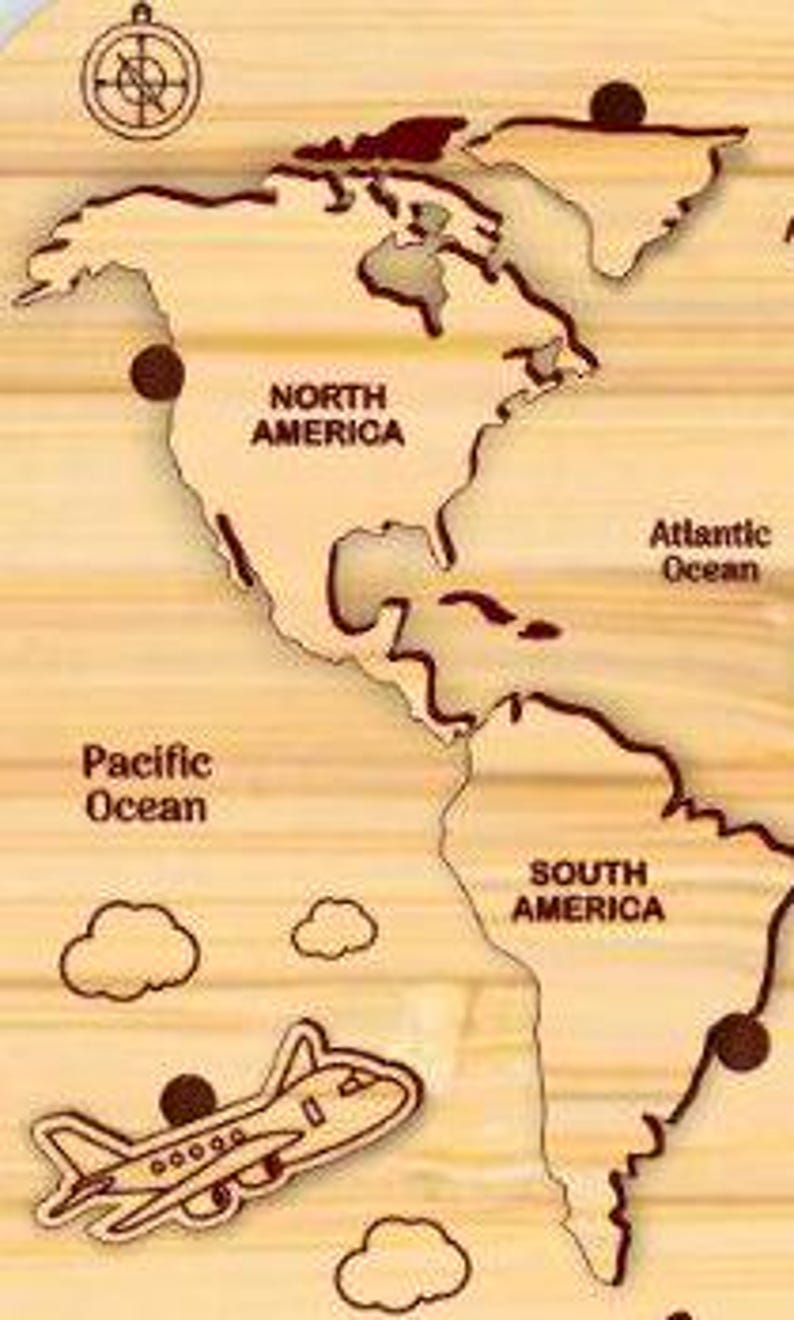 Map World Puzzle 3mm Mdf for Laser Cut Plasma, , Cdr, Dxf, Pdf, Ai, Svg ...