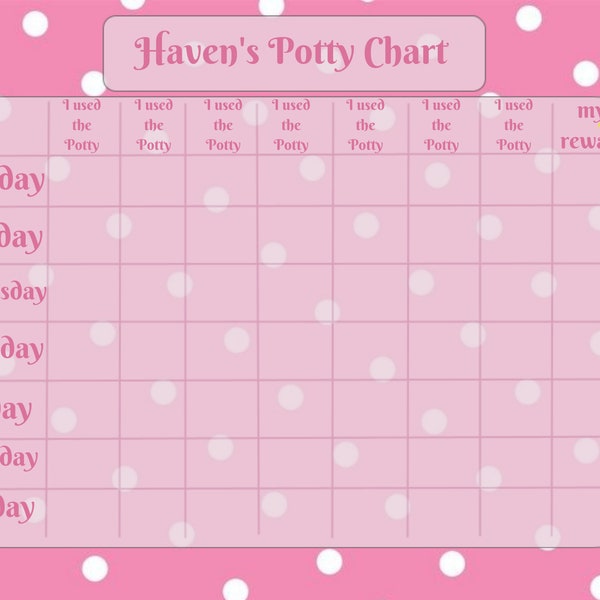 Minnie Mouse Potty Training Chart - Etsy