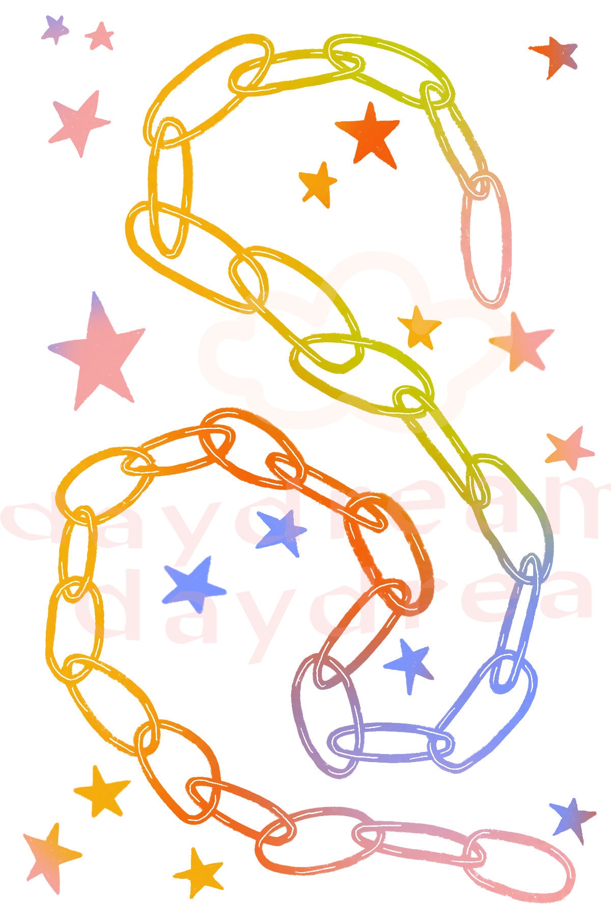 Chain // Digital Art Download // Printable Illustration, Wall Decor ...