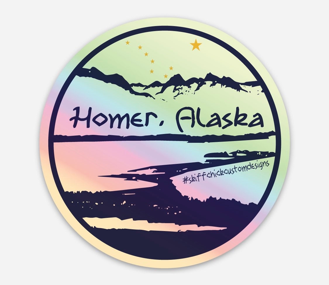 Homer Alaska Spit Holographic Sticker - Etsy