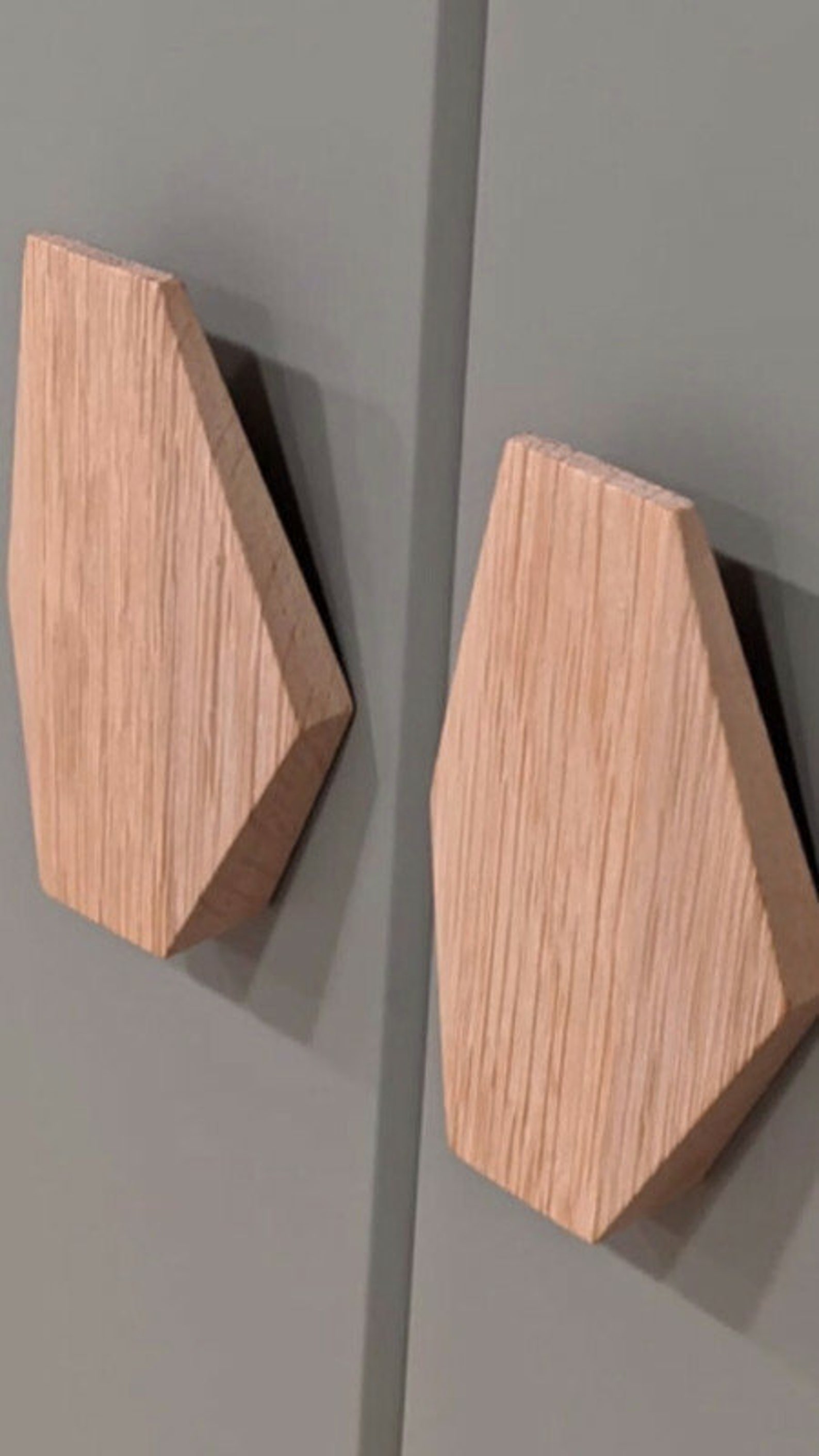 Wooden Knobs/ Oaq Handmade Pulls/geometric Knobs. - Etsy