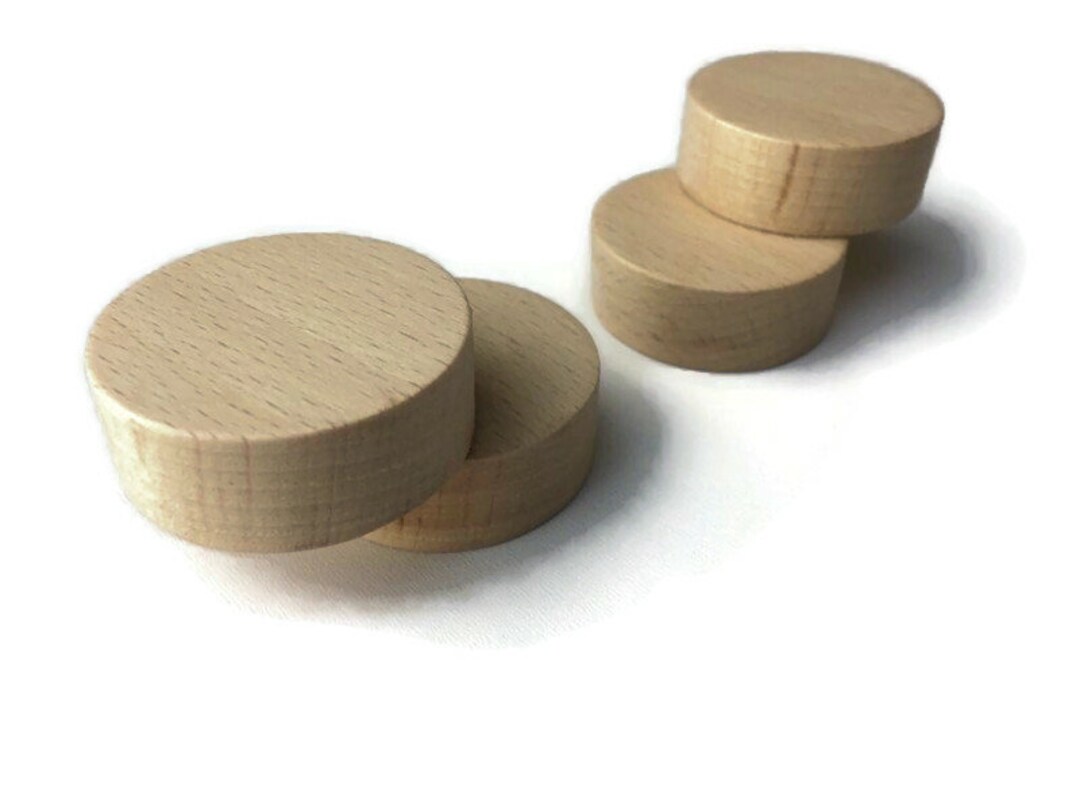 Cabinet Knobs/drawer Buttons / Double Round Wooden Knobs. - Etsy