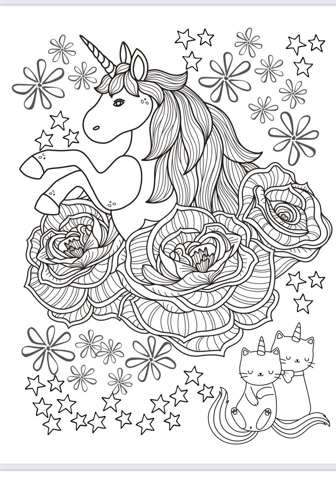 Childrens/adults Fantasy Coloring Book With Doodle Pages - Etsy