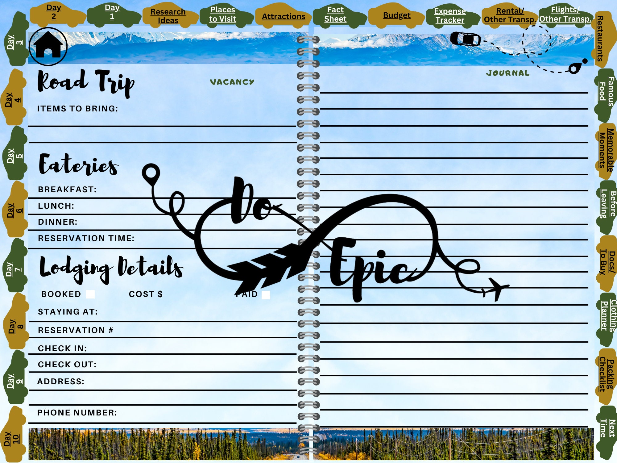 Digital Road Trip Travel Planner: Scenic Routes, Seamless Plans - Etsy
