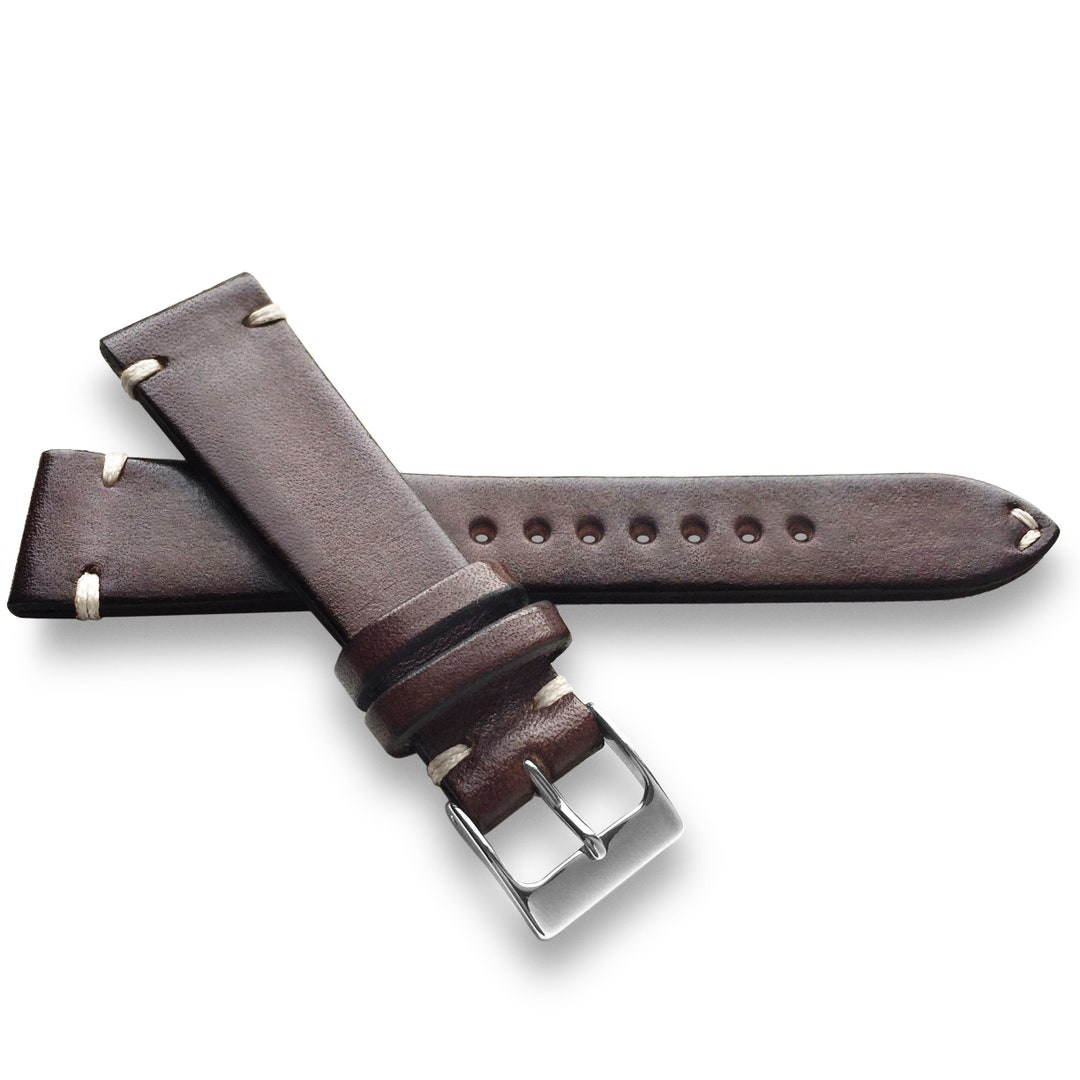 Rugged Dark Brown Artisan Handmade and Hand Distressed Leather Watch ...
