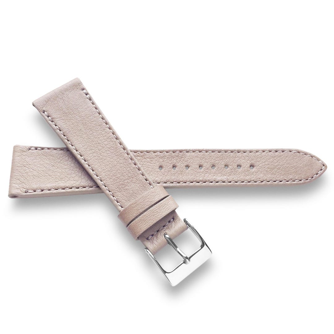 Taupe Verona Leather Watch Strap With Matching Stitch Natural Grain ...