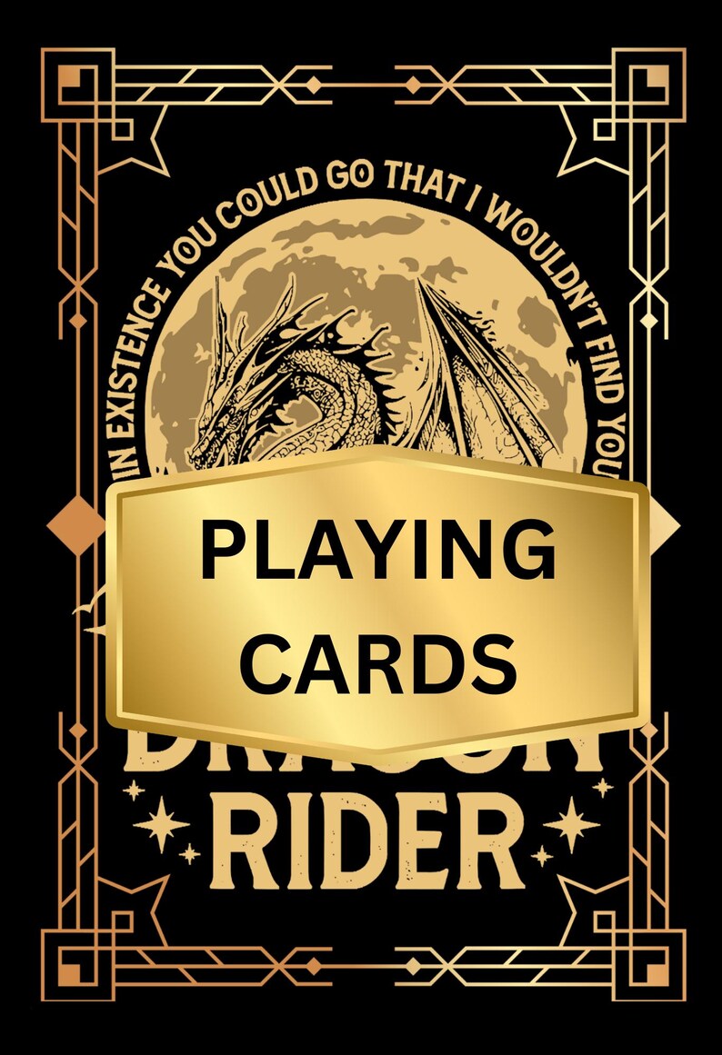 Fourth Wing Inspired Metal Playing Cards: Gothic Dragon Rider Poker ...