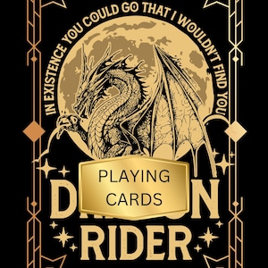 Fourth Wing Inspired Metal Playing Cards: Gothic Dragon Rider Poker ...