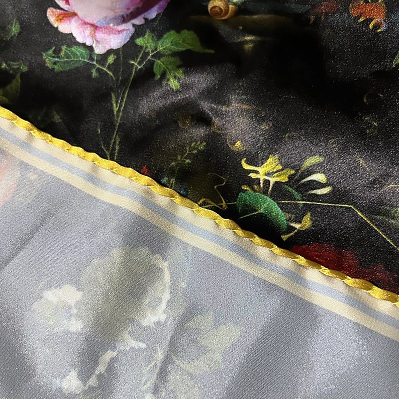 Multicolour Silk Satin Pocket Square Inspired by an Antique Map of a ...