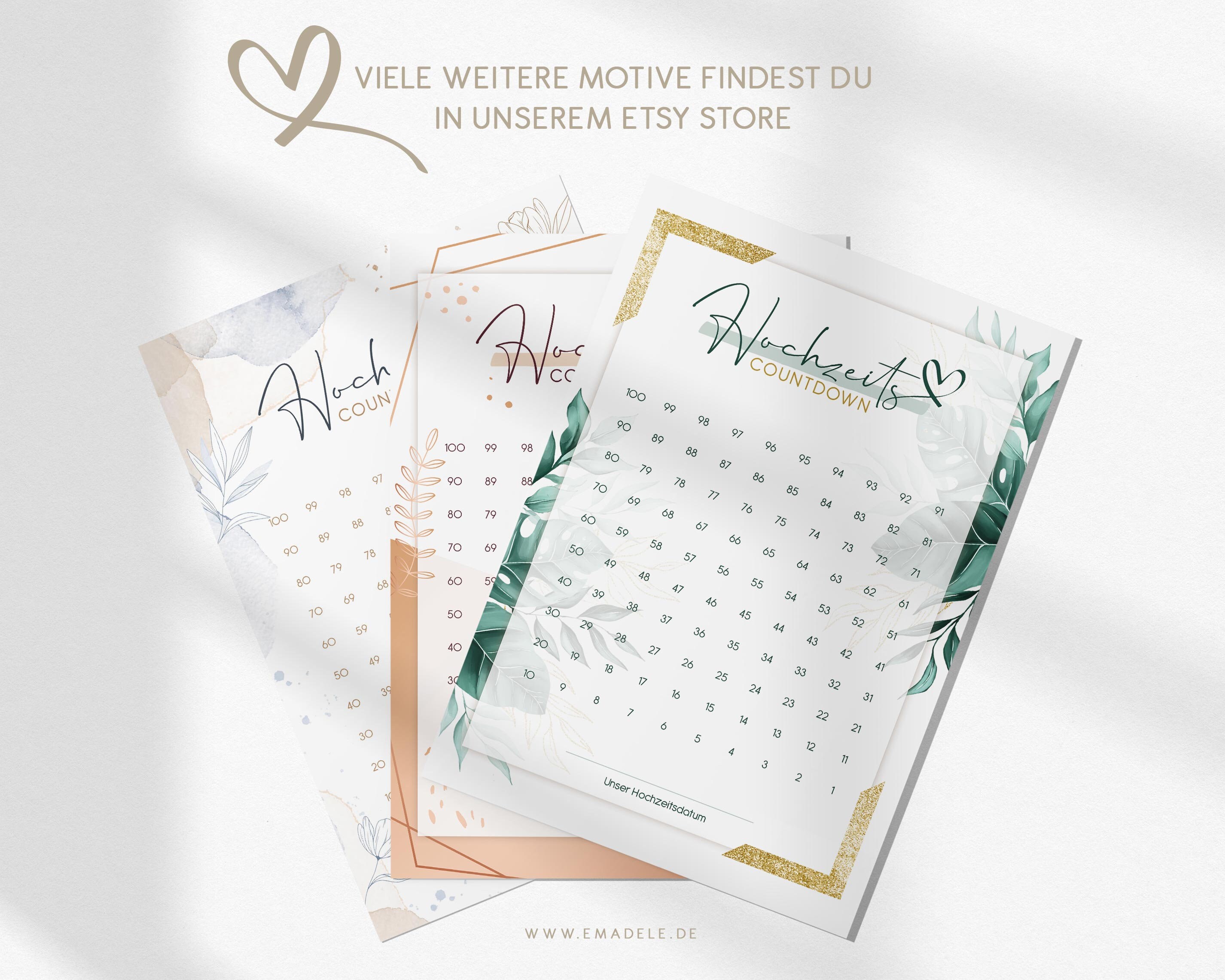 Emadele Wedding Countdown • Downloadable PDF • Wedding Countdown ...