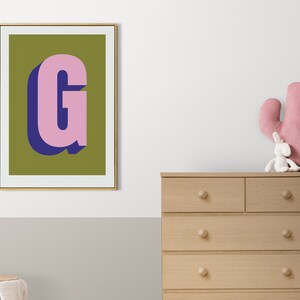 Initial Print Colourful Initial Print Customisable Initial Print ...