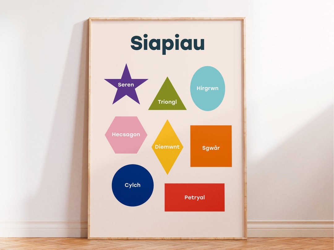 Welsh Shapes Poster | Welsh Shapes Print | Siapiau Poster | Welsh ...
