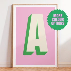 Initial Print Colourful Initial Print Customisable Initial Print ...