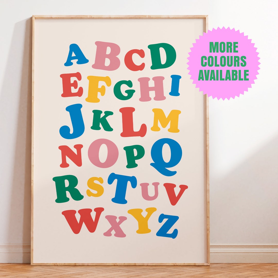 Colourful Alphabet Print | Montessori Alphabet Print | Bright Alphabet ...