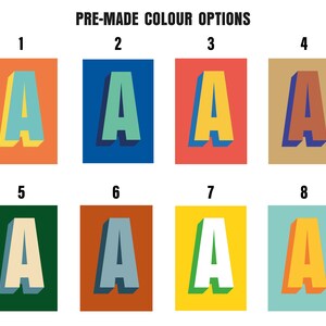 Initial Print Colourful Initial Print Customisable Initial Print ...