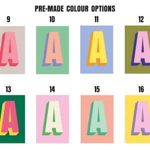 Initial Print Colourful Initial Print Customisable Initial Print ...