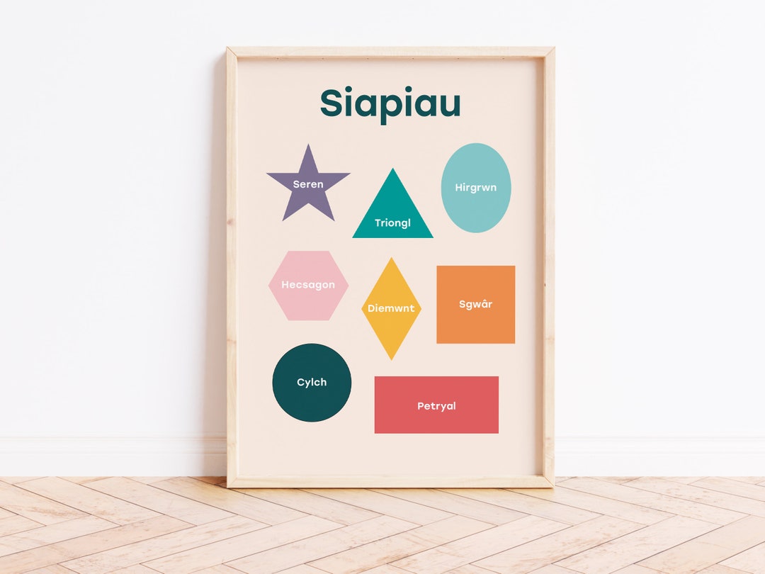 Welsh Shapes Poster Welsh Shapes Print Siapiau Poster - Etsy