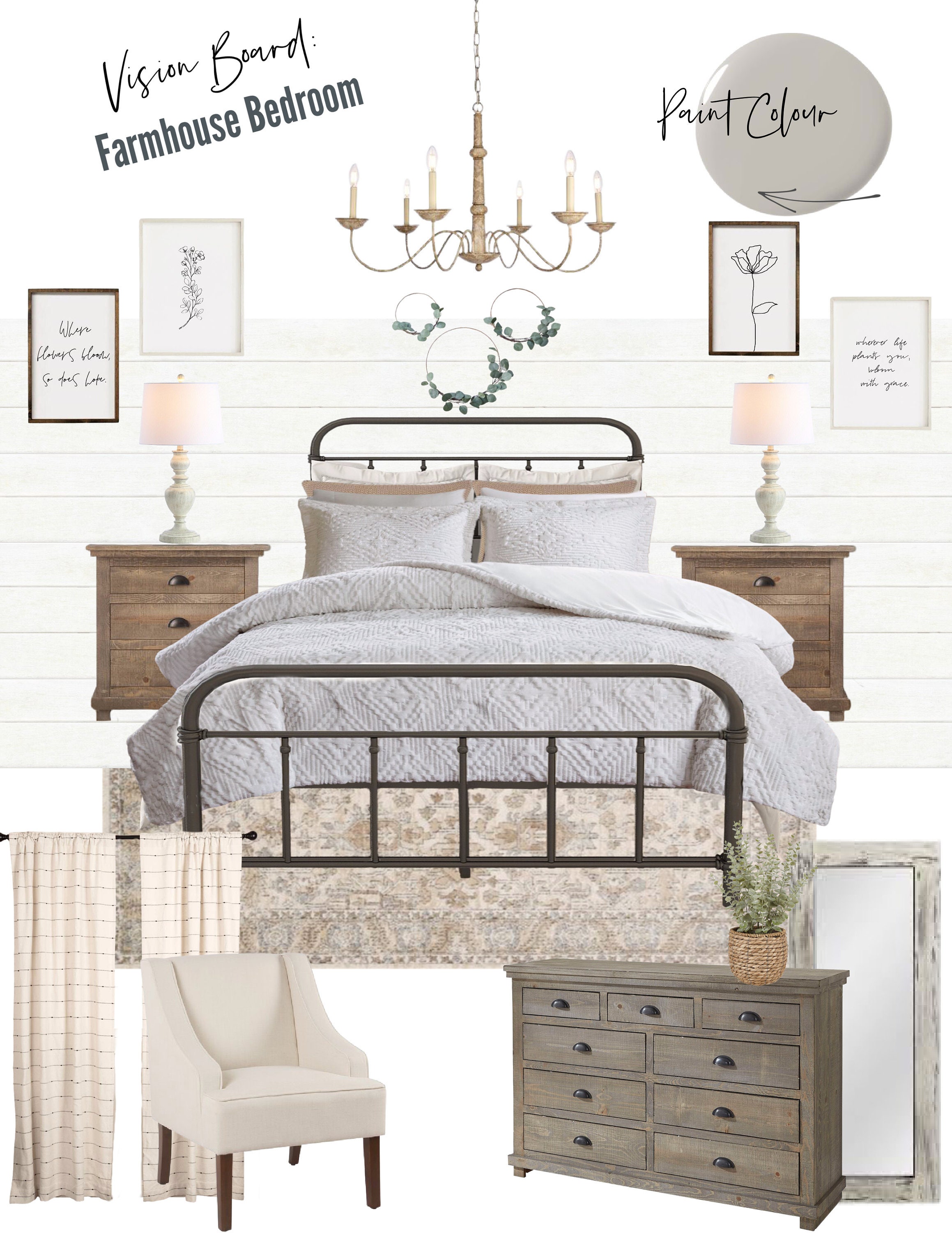 FARMHOUSE Bedroom Design Board E-design Mood Board - Etsy