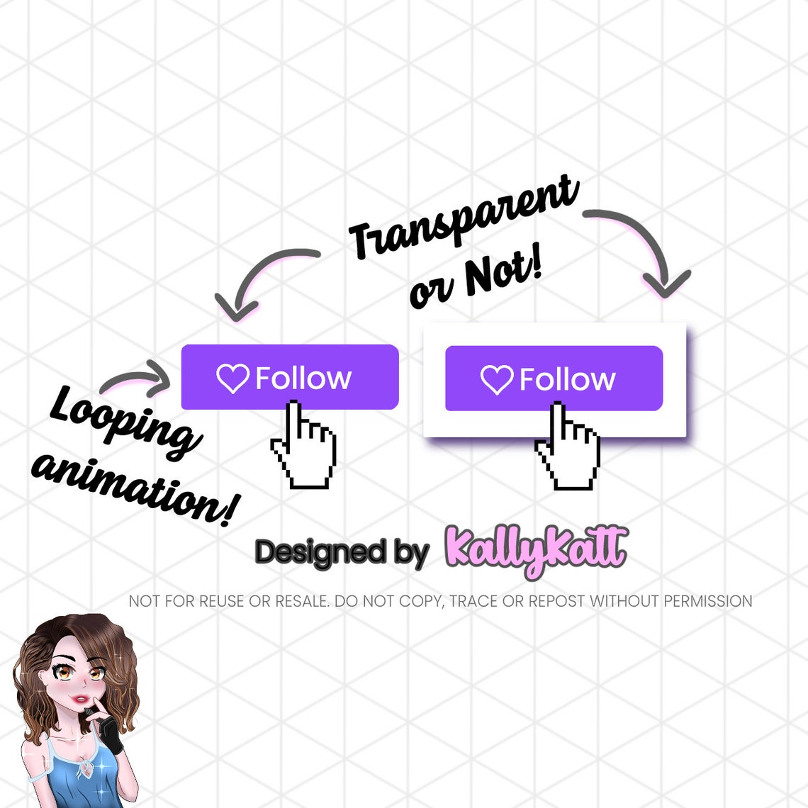 ANIMATED Twitch Follow Alert Follow Alert for Twitch Streamer Follow ...