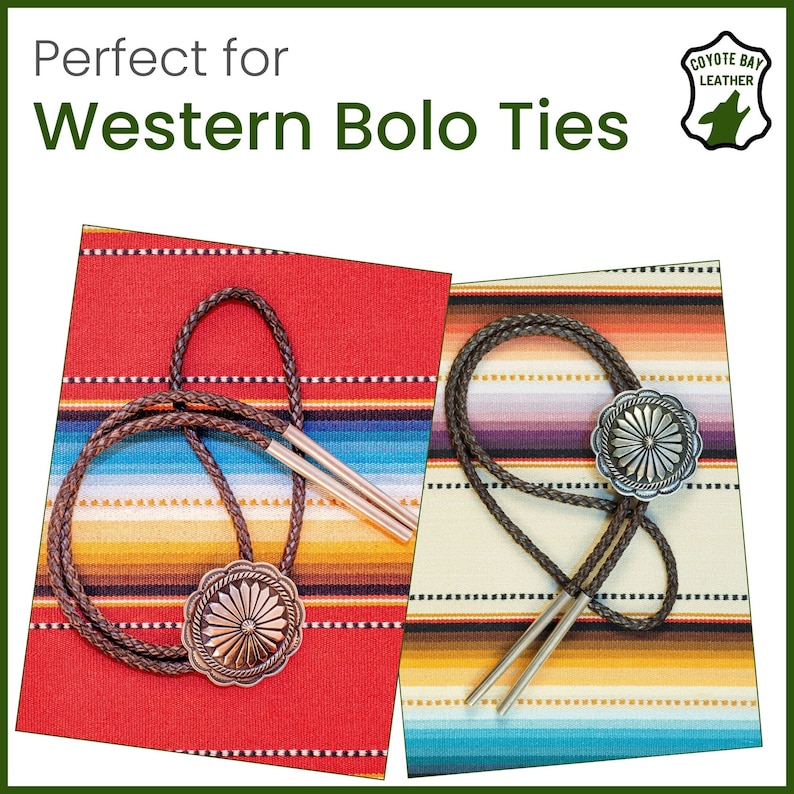 Coyote Bay Leather 26 Ft Bolo Braided Genuine Leather Cord in 4 Classic ...