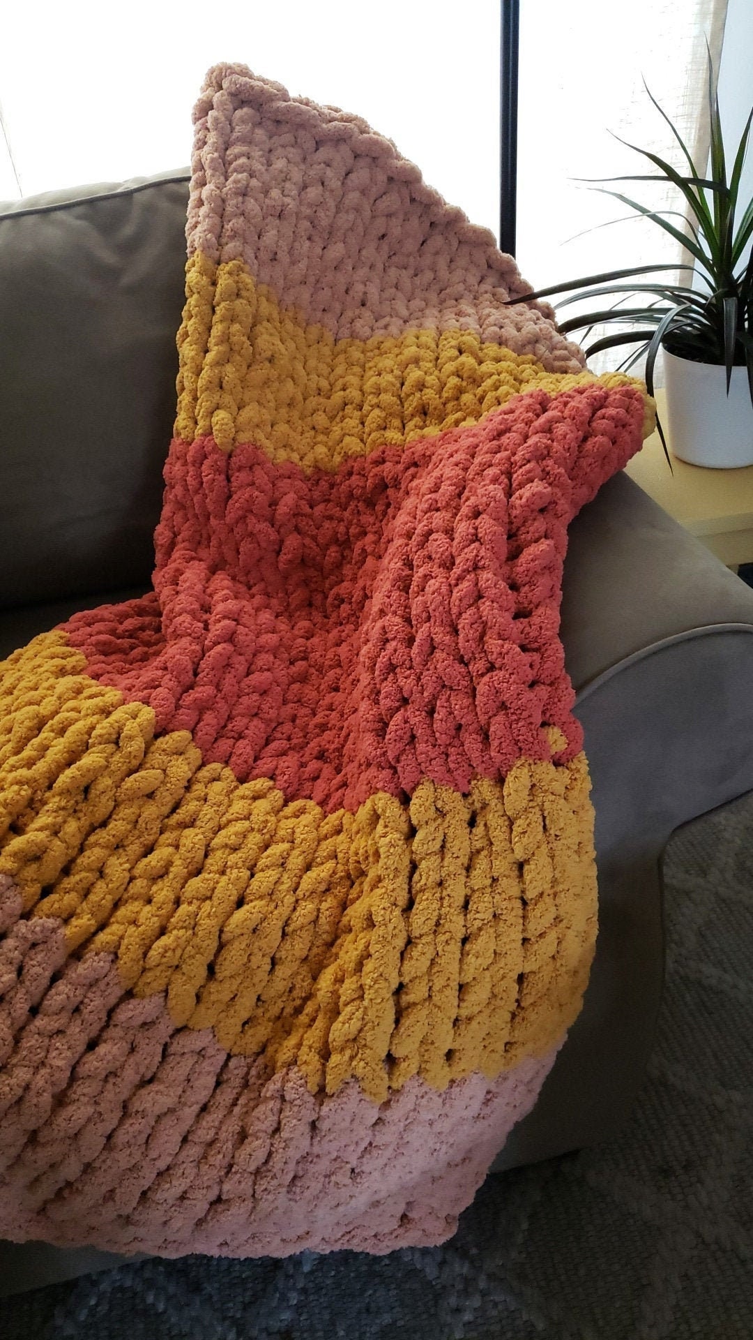 Hand knit chunky chenille blanket | Etsy Hand knit chunky chenille blanket | Etsy