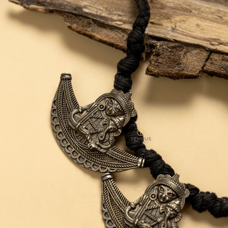 Lord Ganesh & Maa Parvati Pendant, Traditional Jewelry Oxidized Indian ...