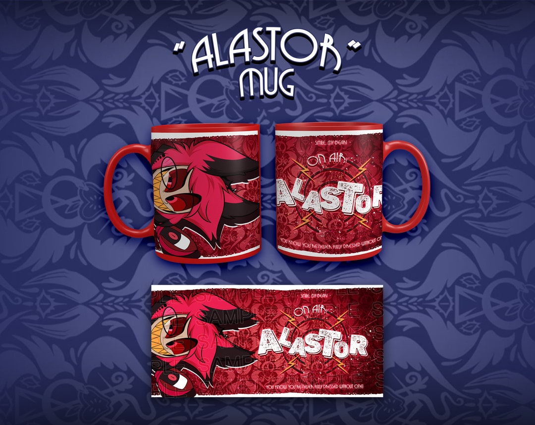 PO Hazbin Hotel Alastor 'on Air' Red Cup Mug Ceramic Comic Merch Mug ...