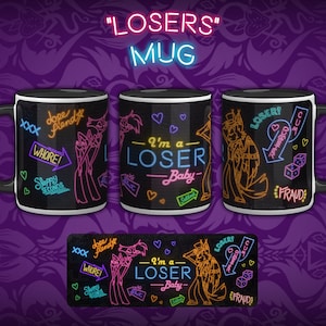 PO Hazbin Hotel Angel Dust Husk 'loser' Black Cup Mug Ceramic Comic ...