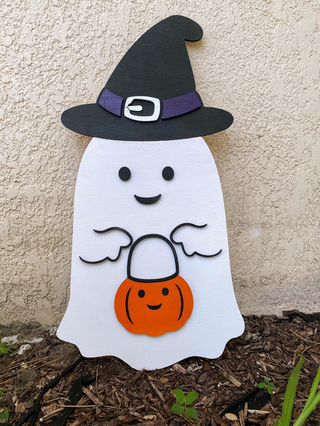 Ghost Door Decoration, Halloween Welcome Sign, Pumpkin Porch Decor ...