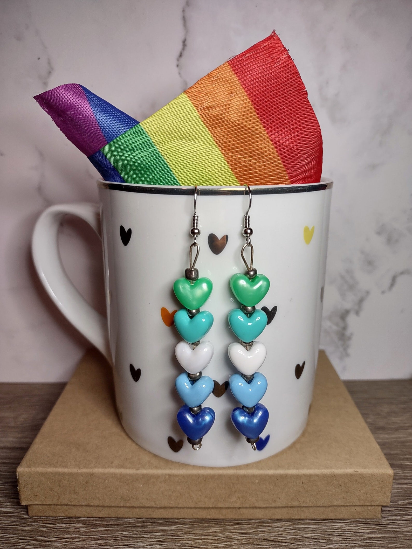 Gay Men MLM Pride Heart Earrings - Etsy