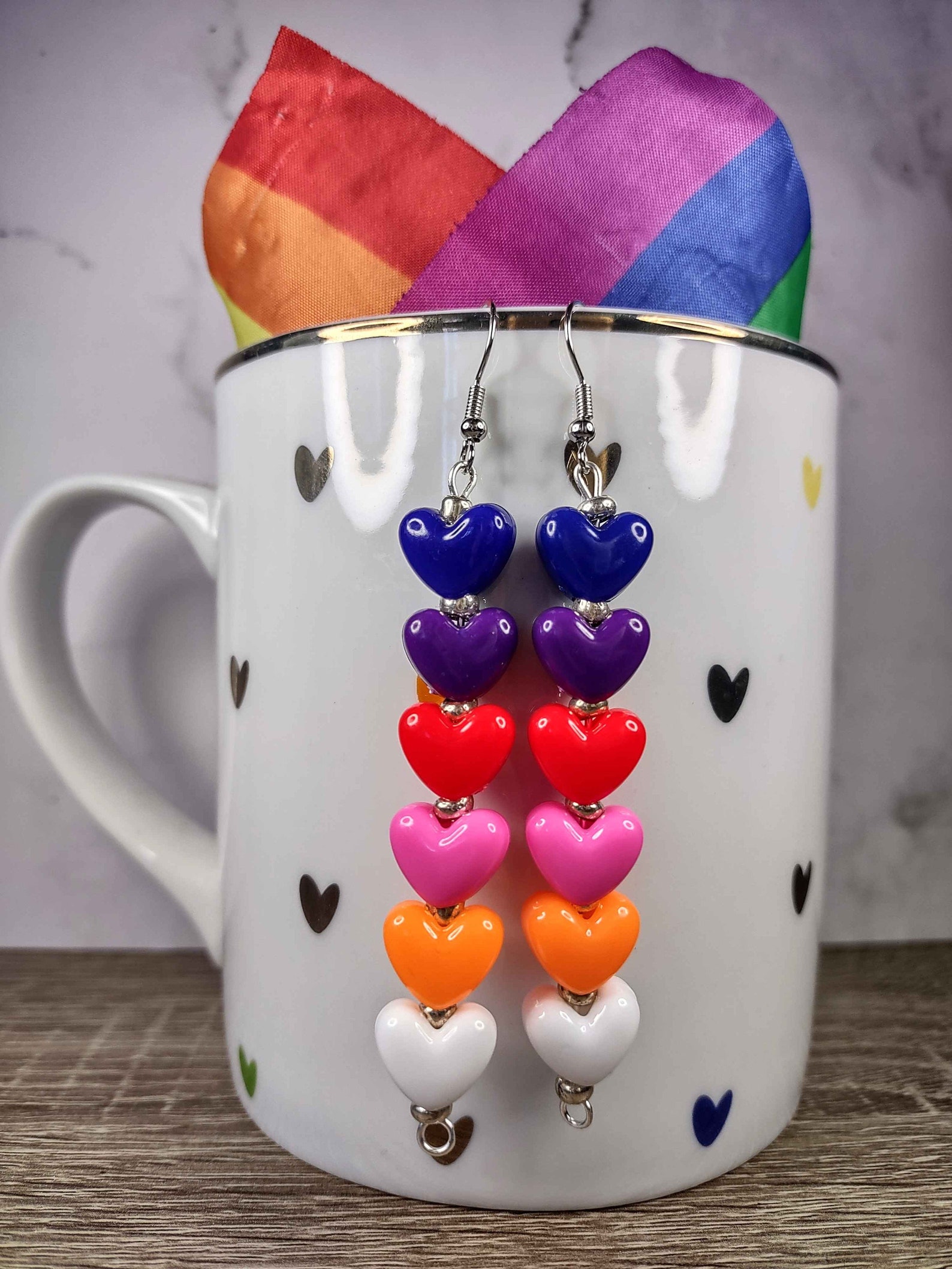 Gay Men MLM Pride Heart Earrings - Etsy