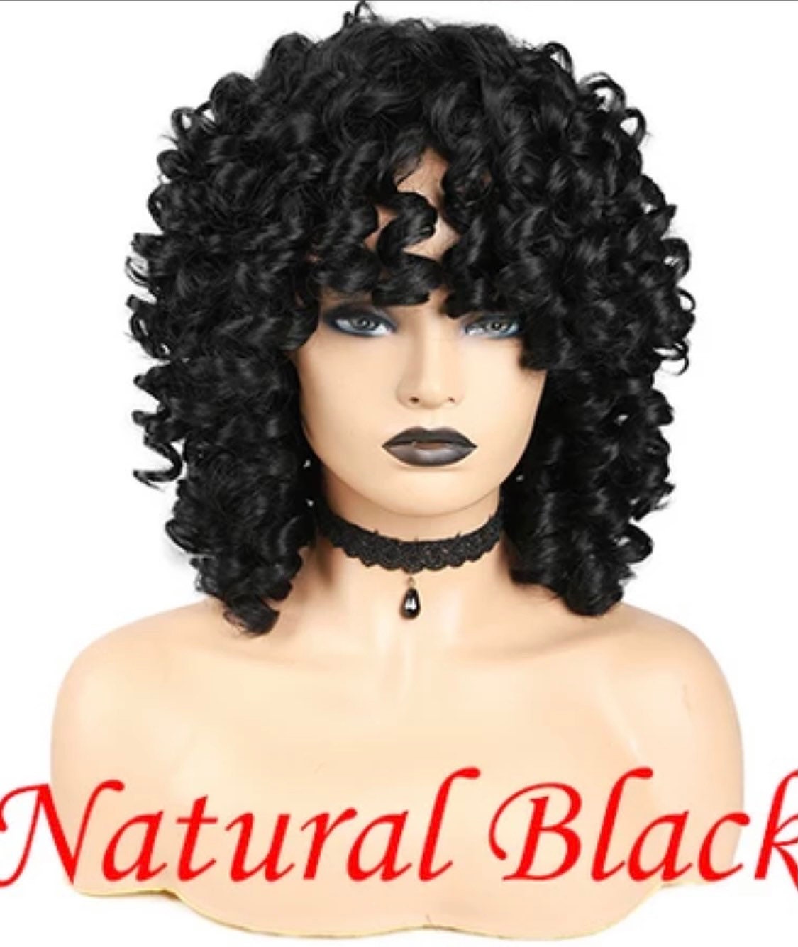 Curly Short Synthetic Wig With Fringe - Etsy