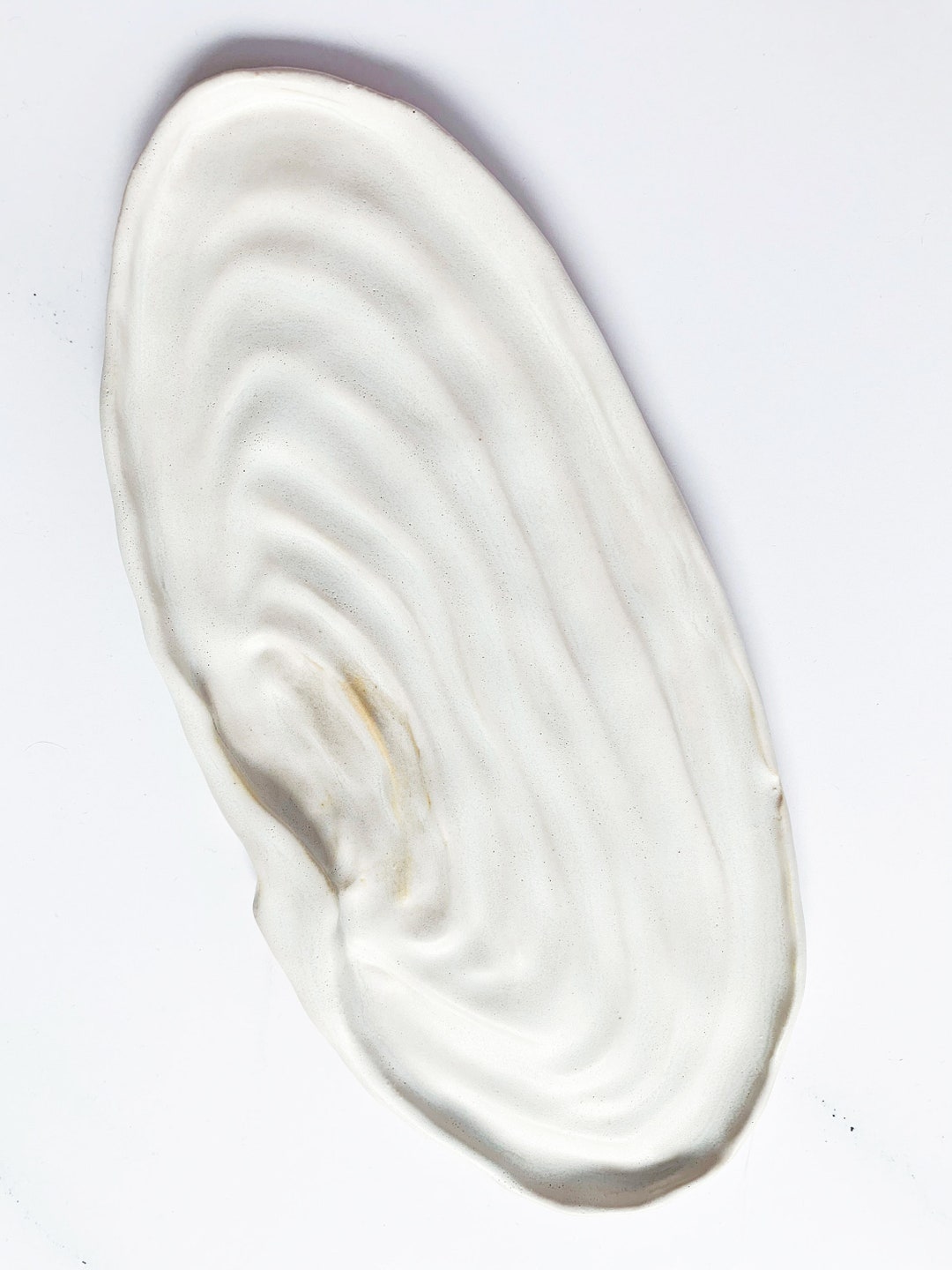 Shell Shaped Soap Ring Dish in Matte Cream Glazed Stoneware, Handmade ...