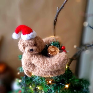 Christmas Tree Topper DOG Tree Topper POODLE Puppy Ornaments Needle ...