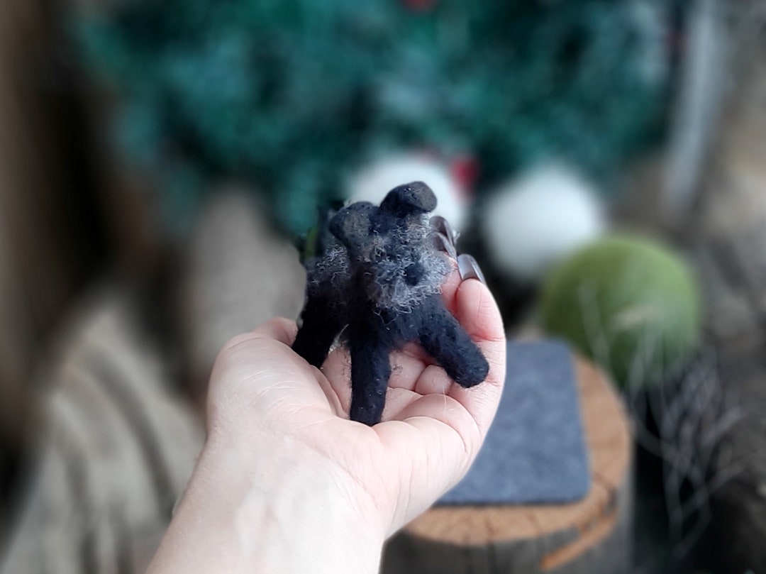 Needle Felted BLACK SCHNAUZER Dollhouse Miniatures Animals Miniature ...