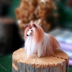 Needle Felted ROUGH COLLIE Dollhouse Miniatures Animals Miniature Dog ...