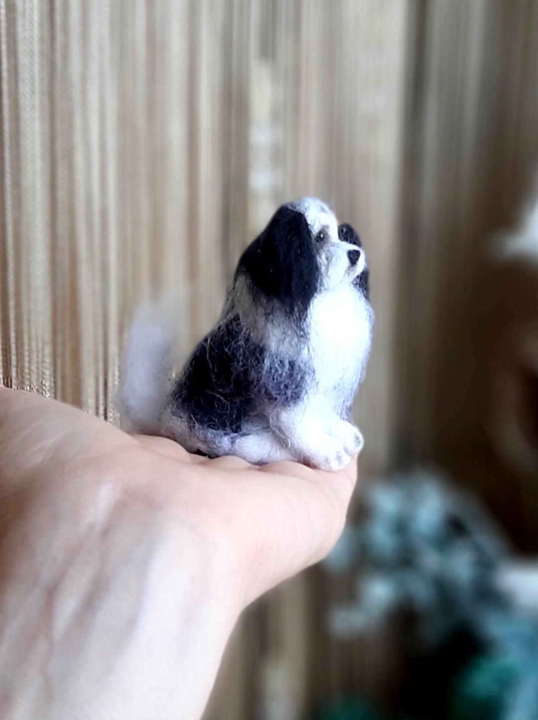 Needle Felted CHARLES SPANIEL Dollhouse Miniatures Animals Miniature ...