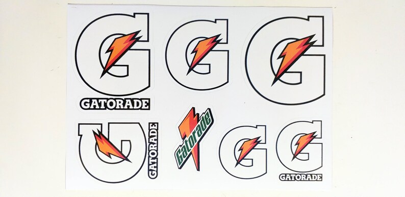 Gatorade White Logo Sticker Set - Etsy