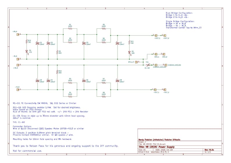 Monoblock Class A V8 CRCRC Dual Rail Power Supply Kit: - Etsy