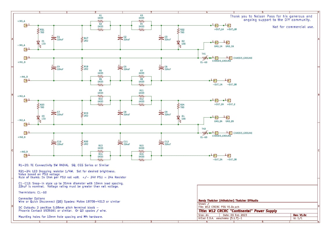 Dual Mono Class A W12 CRCRC Dual Rail Power Supply Kit: - Etsy